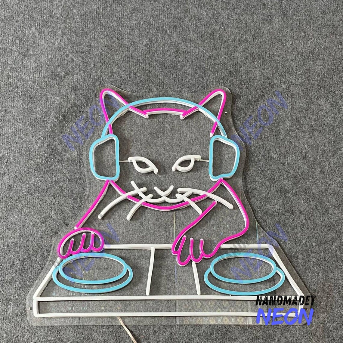 Cat DJ Neon Sign, DJ Cat Led Sign, Cat Playing Music Neon Light, Pet ...