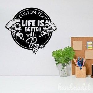 Custom Life is Better With Pizza Metal Wall Art LED Light, Pizza Metal ...