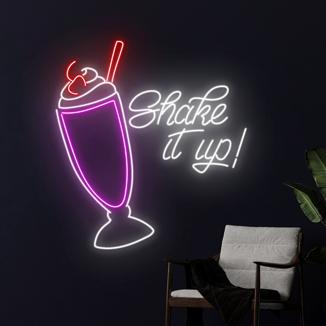 Milkshake Shake It up Neon Led Sign, Shake It up Milkshake Neon Sign ...
