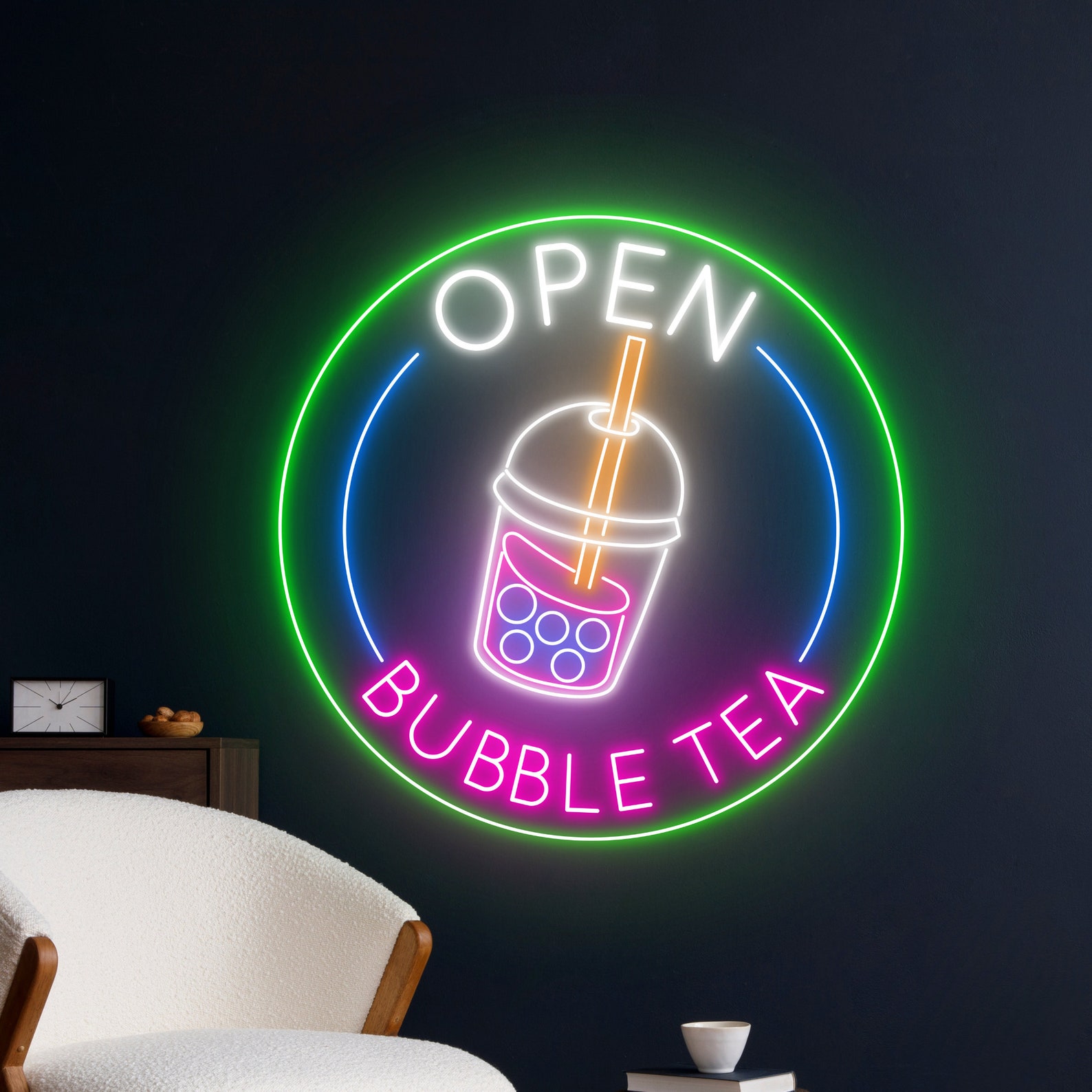 Bubble Tea Open Neon Sign, Boba Tea Neon Light, Milk Tea Led Sign, Tea ...