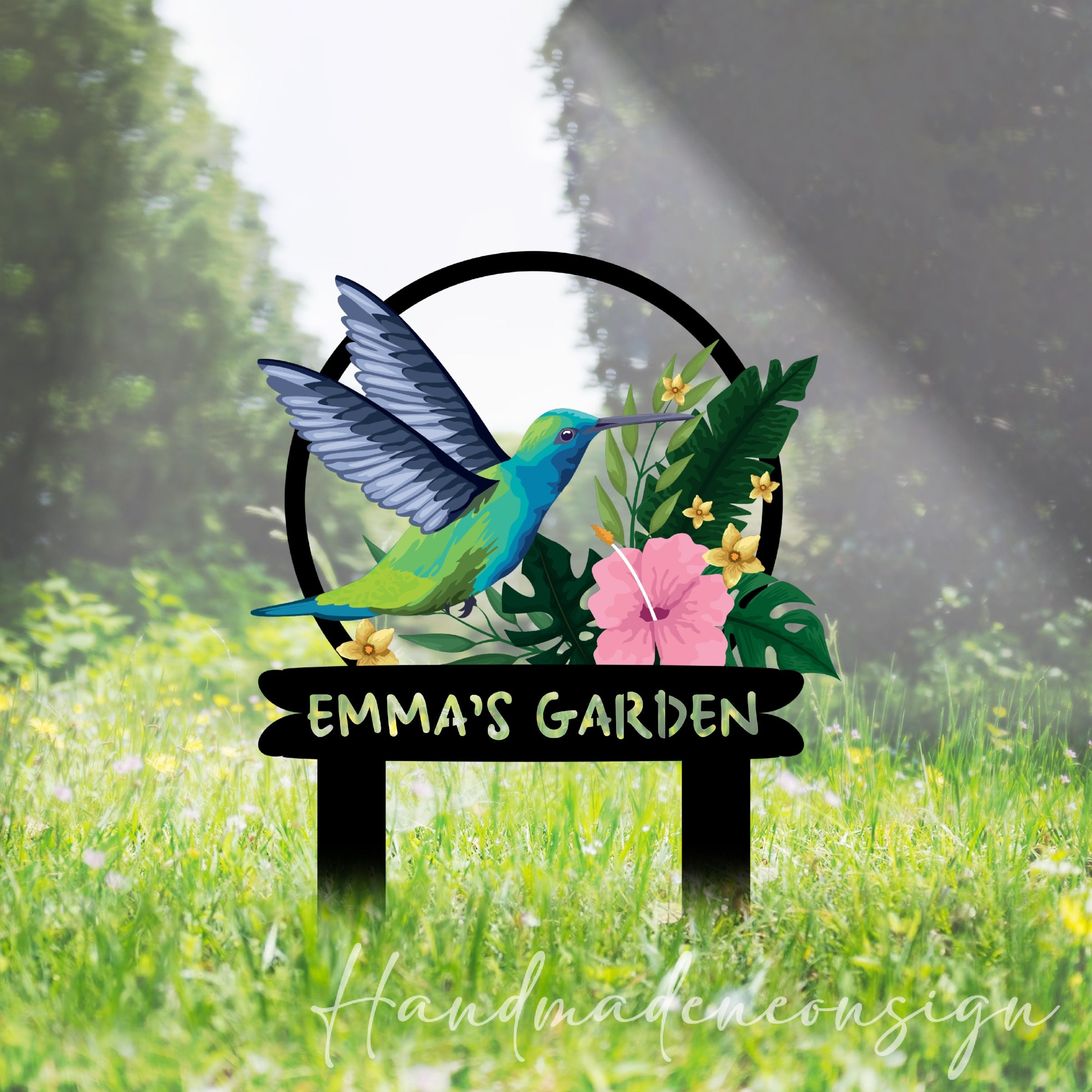 Custom Hummingbird Stake Sign, Hummingbird Garden Metal Stakes, Bird ...