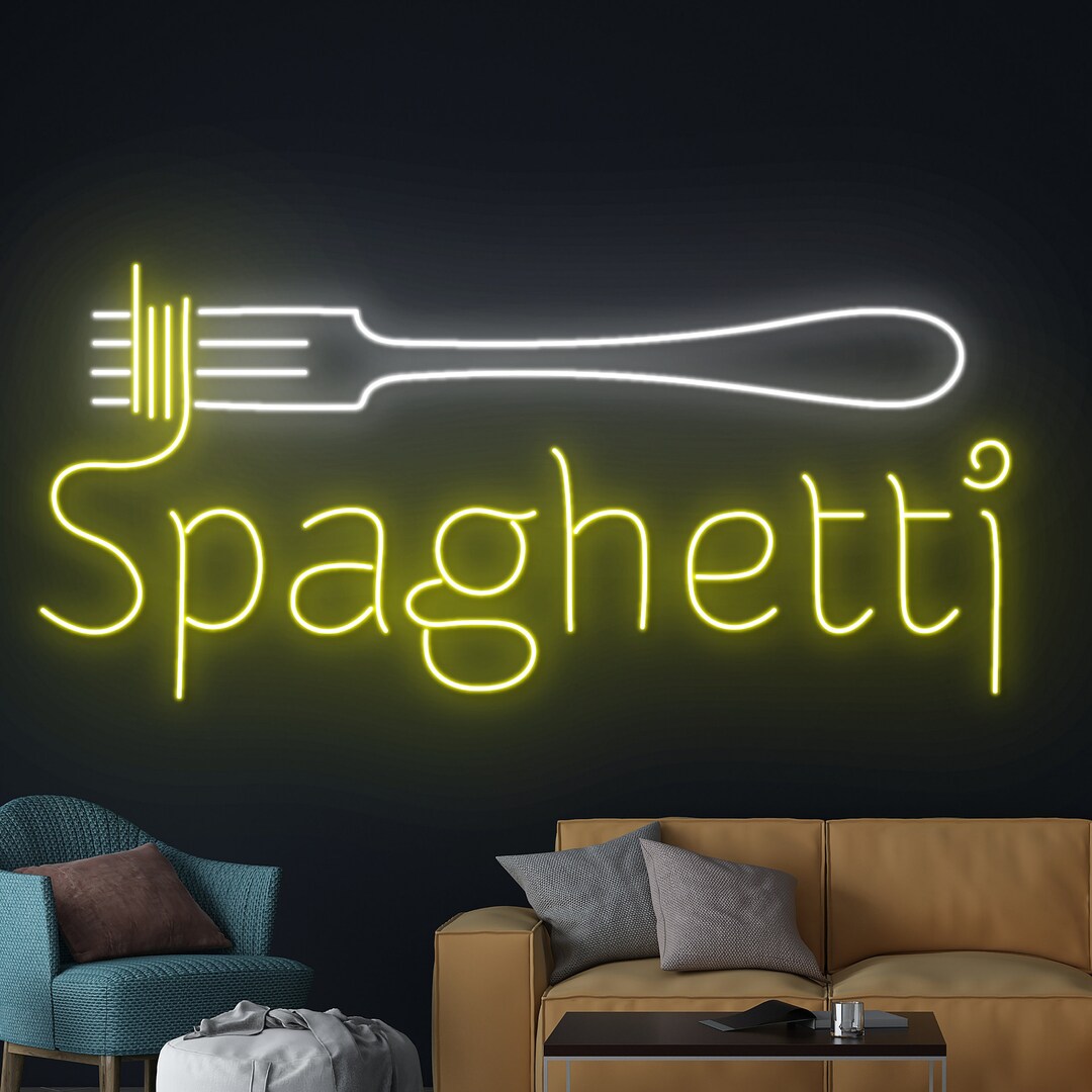 Spaghetti Pasta Neon Sign, Spaghetti Pasta LED Light, Spaghetti Neon ...