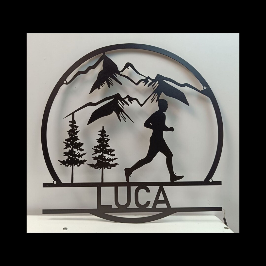 Custom Running Man Metal Wall Art LED Light, Running Metal Sign ...