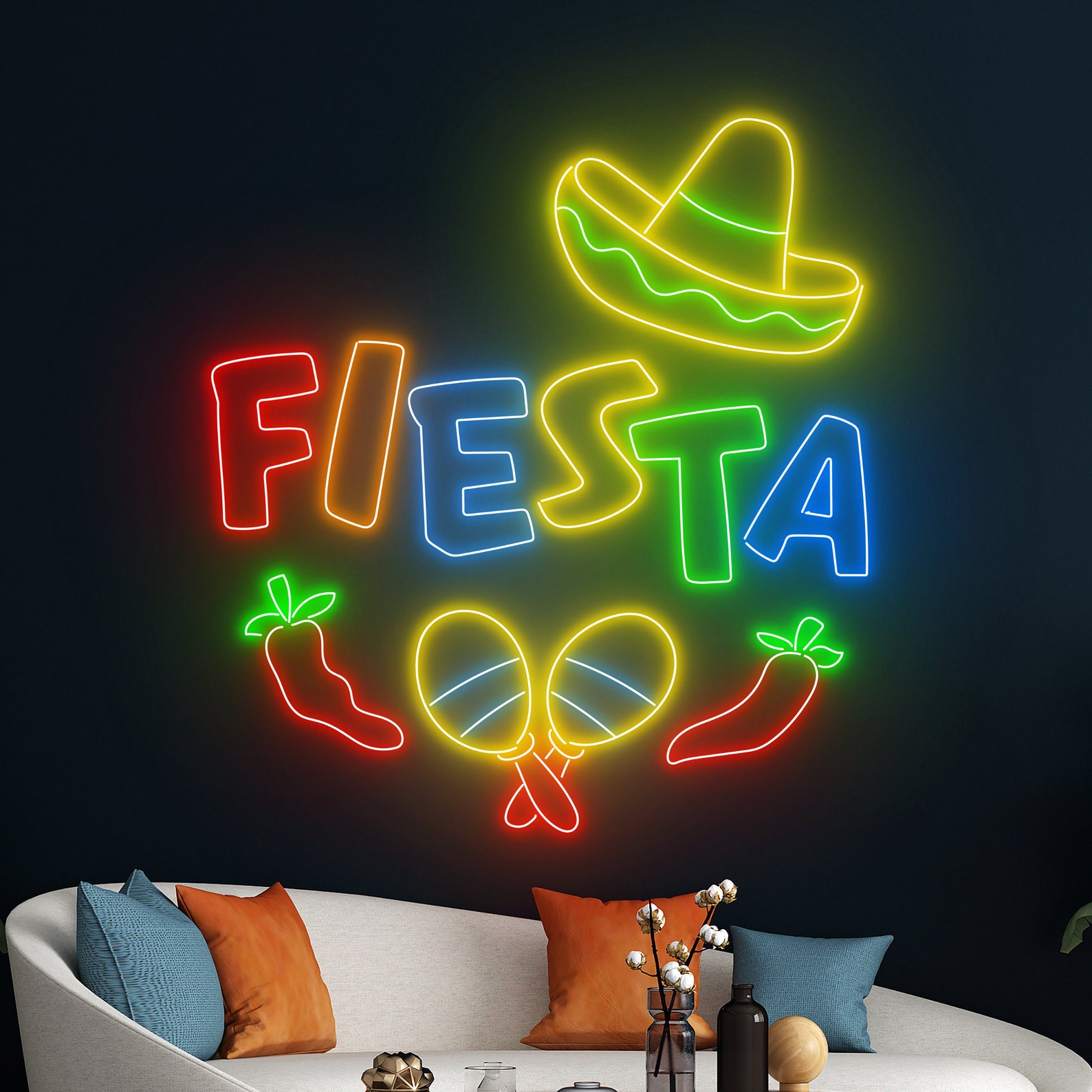 Fiesta Neon Sign, Custom Fiesta Neon Sign, Fiesta Neon Light, Fiesta ...