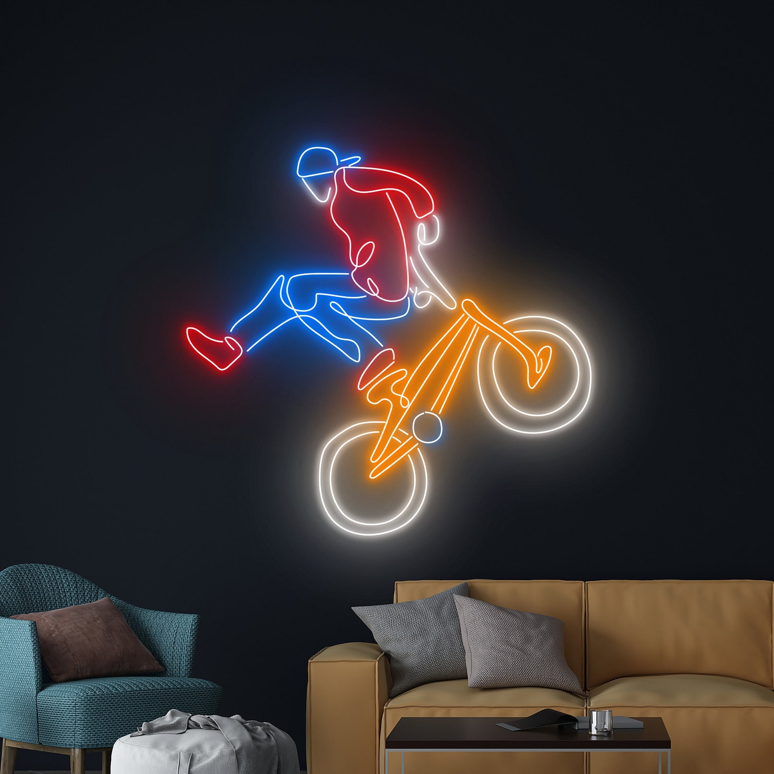 BMX Freestyle Sport Neon Sign, Cycling BMX Freestyle Neon Sign, BMX ...