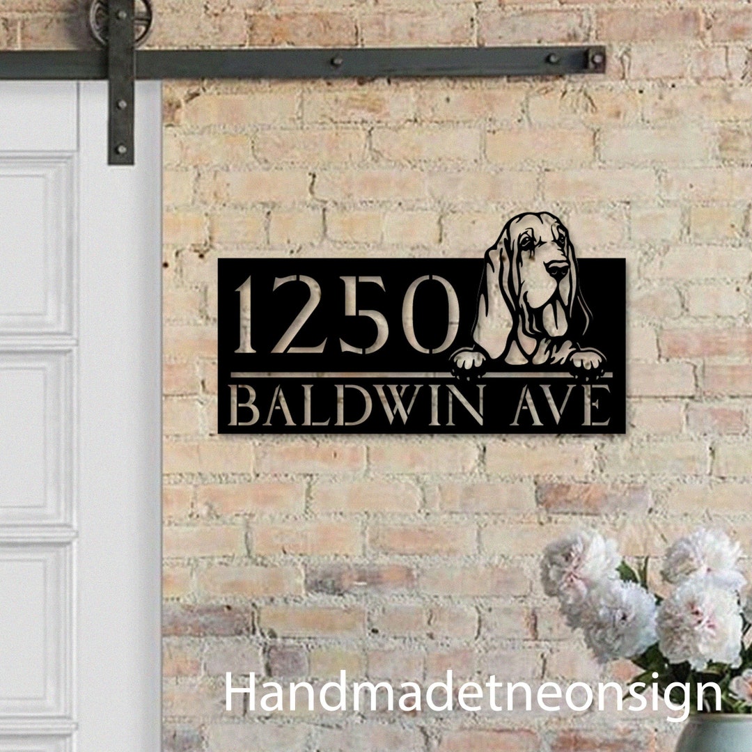 Personalized Bloodhound Dog House Number, Bloodhound Dog Home Number ...