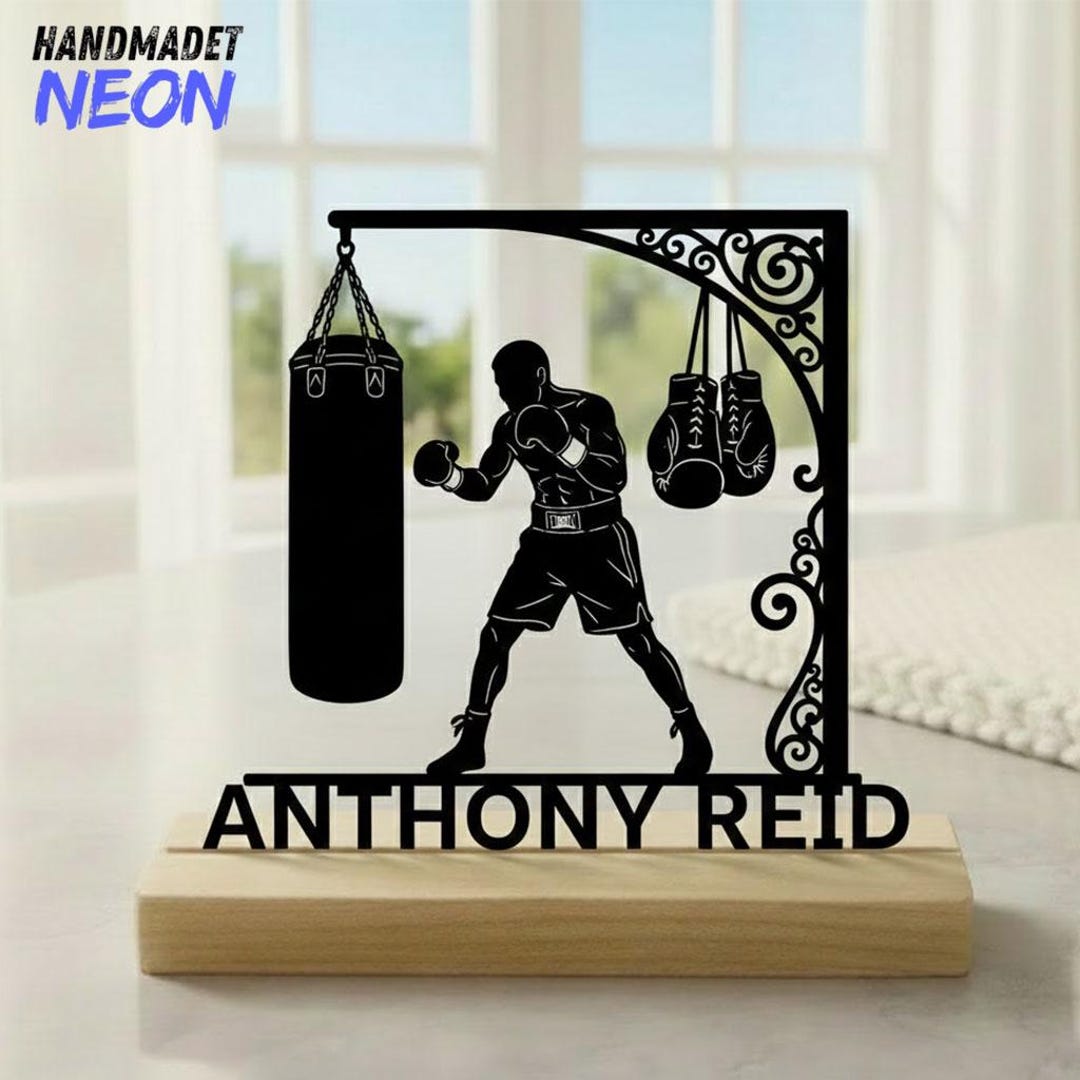 Personalized Boxing Metal Desk Decor, Custom Boxer Table Decor, Gift ...