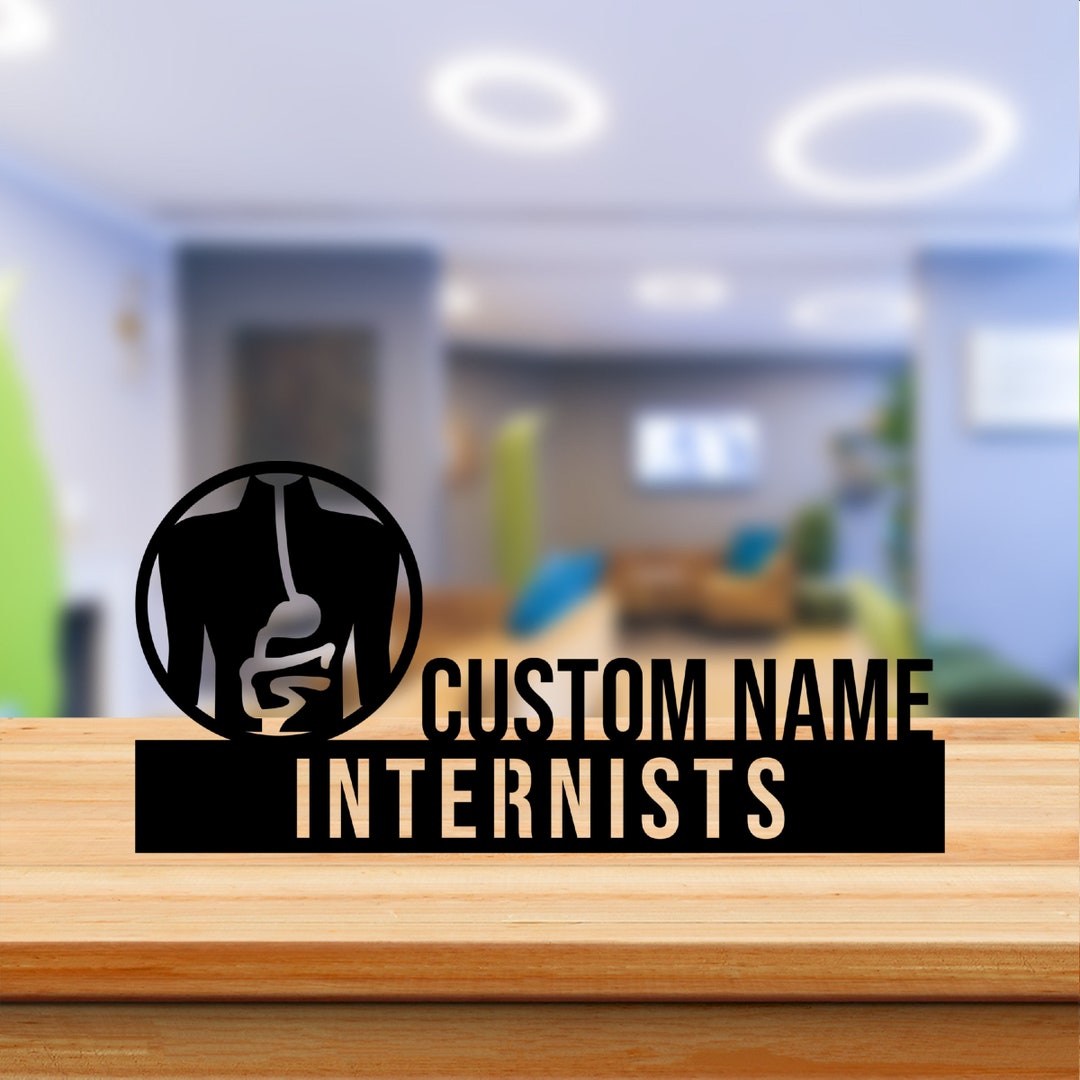 Custom Internists Metal Desk Name Plate, Doctor Metal Job Name Plate ...