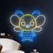 Custom Bee Neon Sign, Cute Bee Led Sign, Bee Smiling Led Light, Bee ...