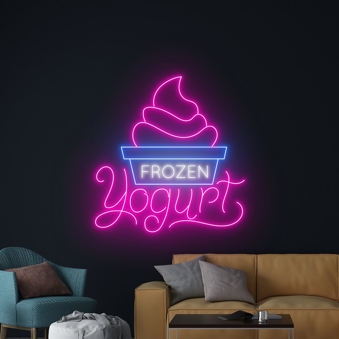 Frozen Yogurt Neon Sign, Frozen Yogurt Neon Light, Frozen Yogurt Cup ...