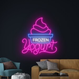 Frozen Yogurt Neon Sign, Frozen Yogurt Neon Light, Frozen Yogurt Cup ...