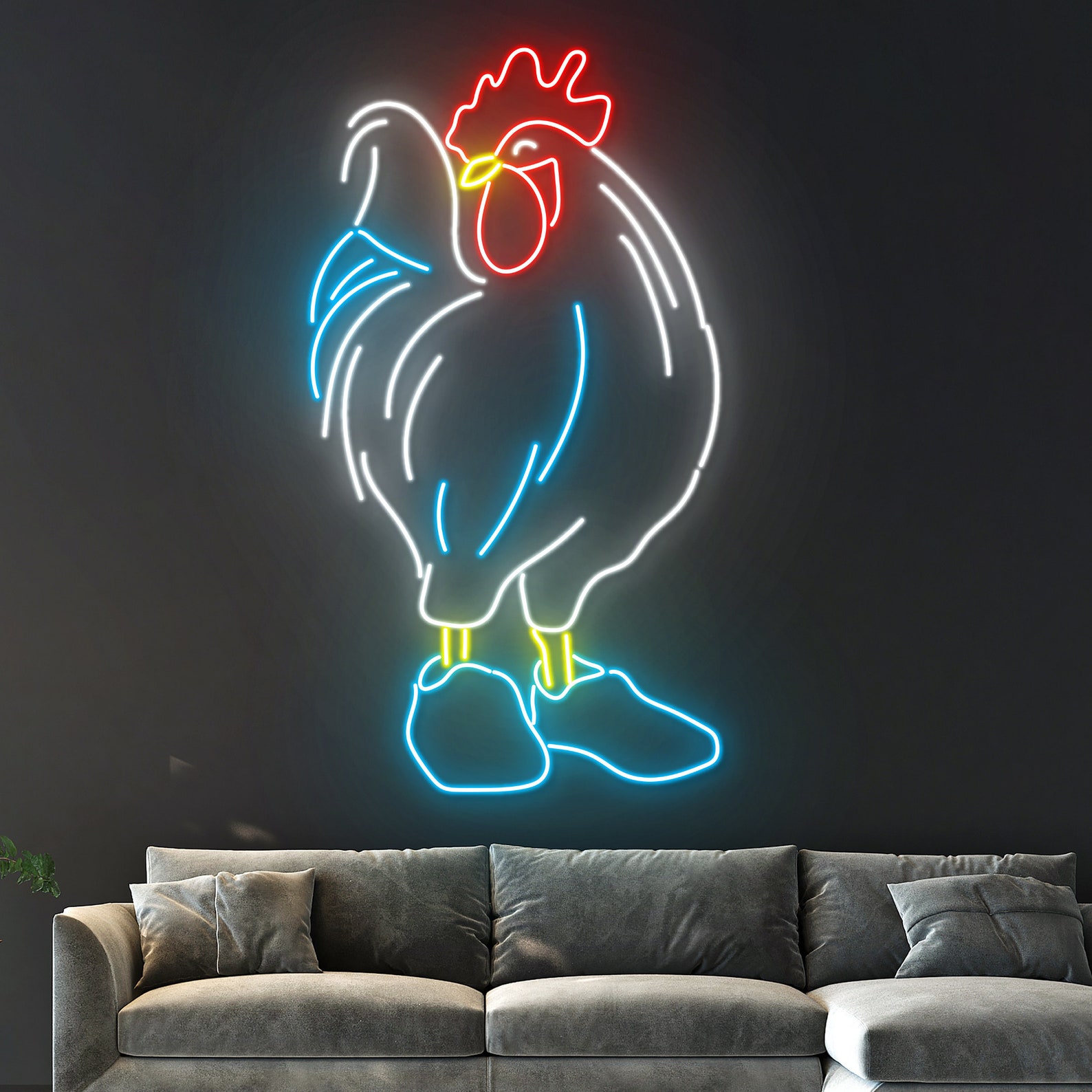 Chicken Neon Sign, Chicken Led Sign, Chicken Neon Light, Animal Led ...