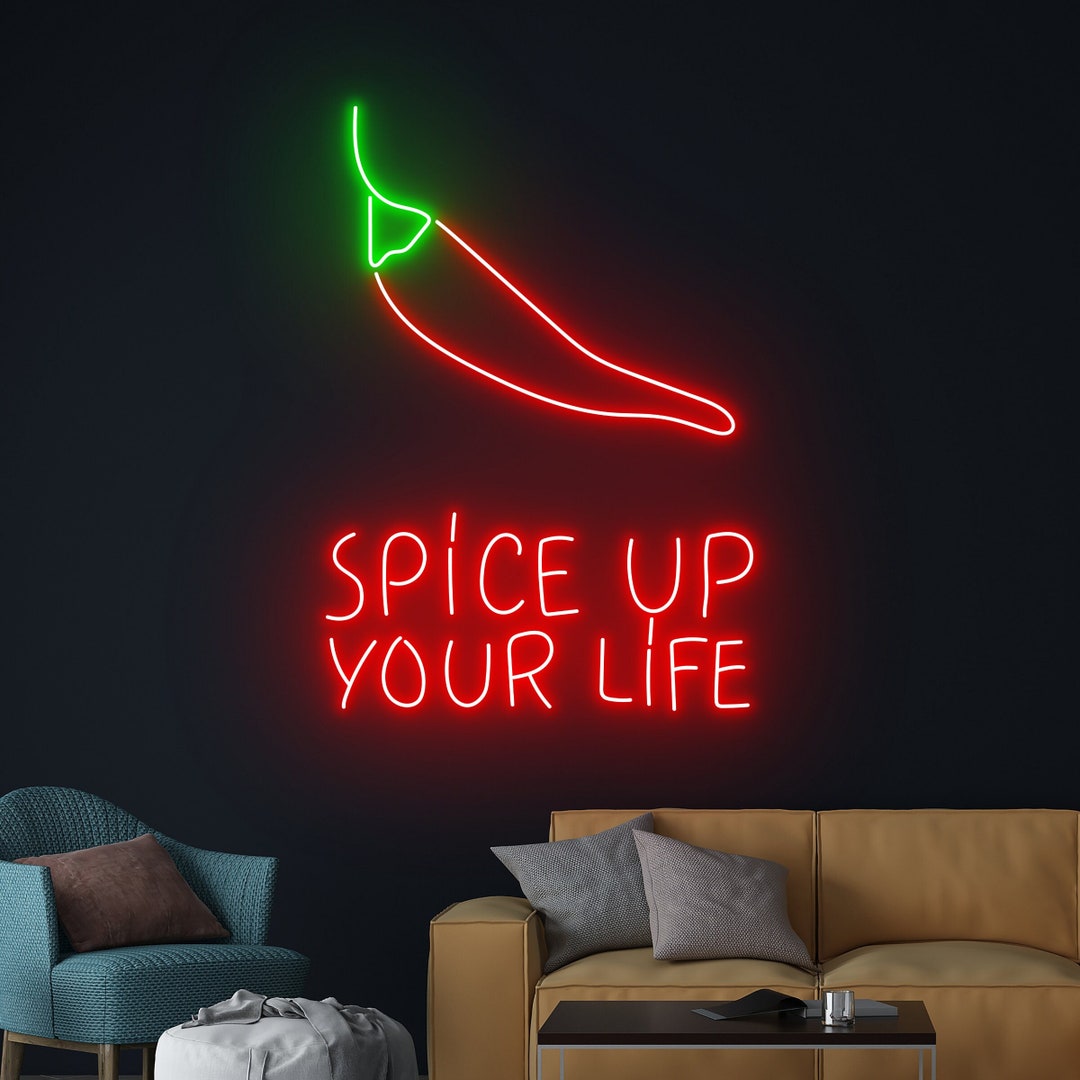 Spices up Your Life Neon Sign, Chili LED Neon Sign, Chili Led Neon ...