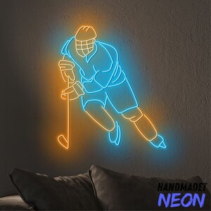 Ice Hockey Neon Sign, Hockey Led Sign, Hockey Player Neon Light, Ice ...