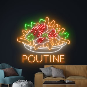 Poutine Canada Neon Sign, Poutine Led Sign, Poutine Led Light, Poutine ...