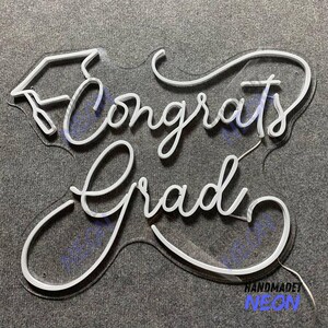 Congrats Grad Neon Sign Custom Graduation Gifts, Neon Light Wall Decor ...