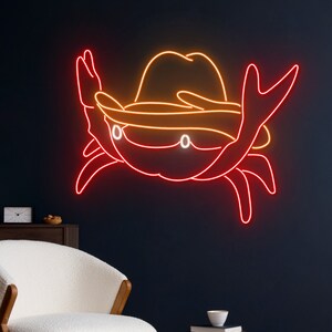Cowboy Crab Neon Sign, Cowboy Hat Crab Led Sign, Western Crab Led Light ...
