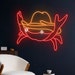 Cowboy Crab Neon Sign, Cowboy Hat Crab Led Sign, Western Crab Led Light ...
