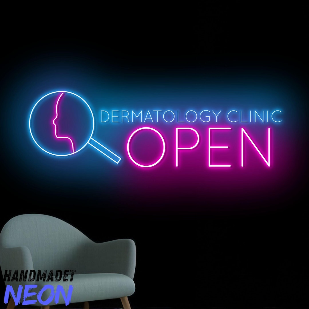 Dermatology Clinics Open Neon Sign, Dermatologist Led Sign, Hospital ...