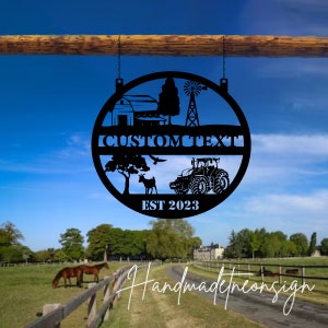 Personalized Outdoor Farm Sign Hanging Metal Sign - Custom Farm Name ...