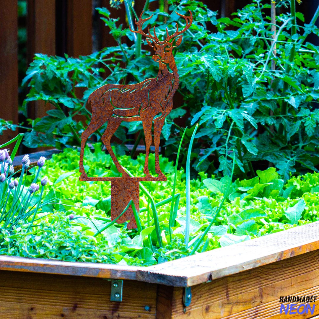 Custom Deer Rusty Metal Stake, Deer Rusty Stake Metal, Deer Metal Stake ...