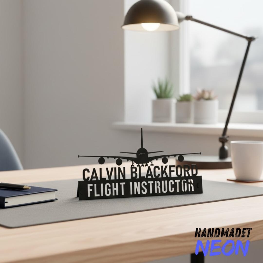 Custom Flight Instructor Desk Name Plate, Instructor Metal Nameplate ...