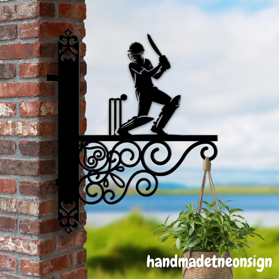 Personalized Cricket Hanging Bracket, Cricket Basket Bracket, Cricket ...