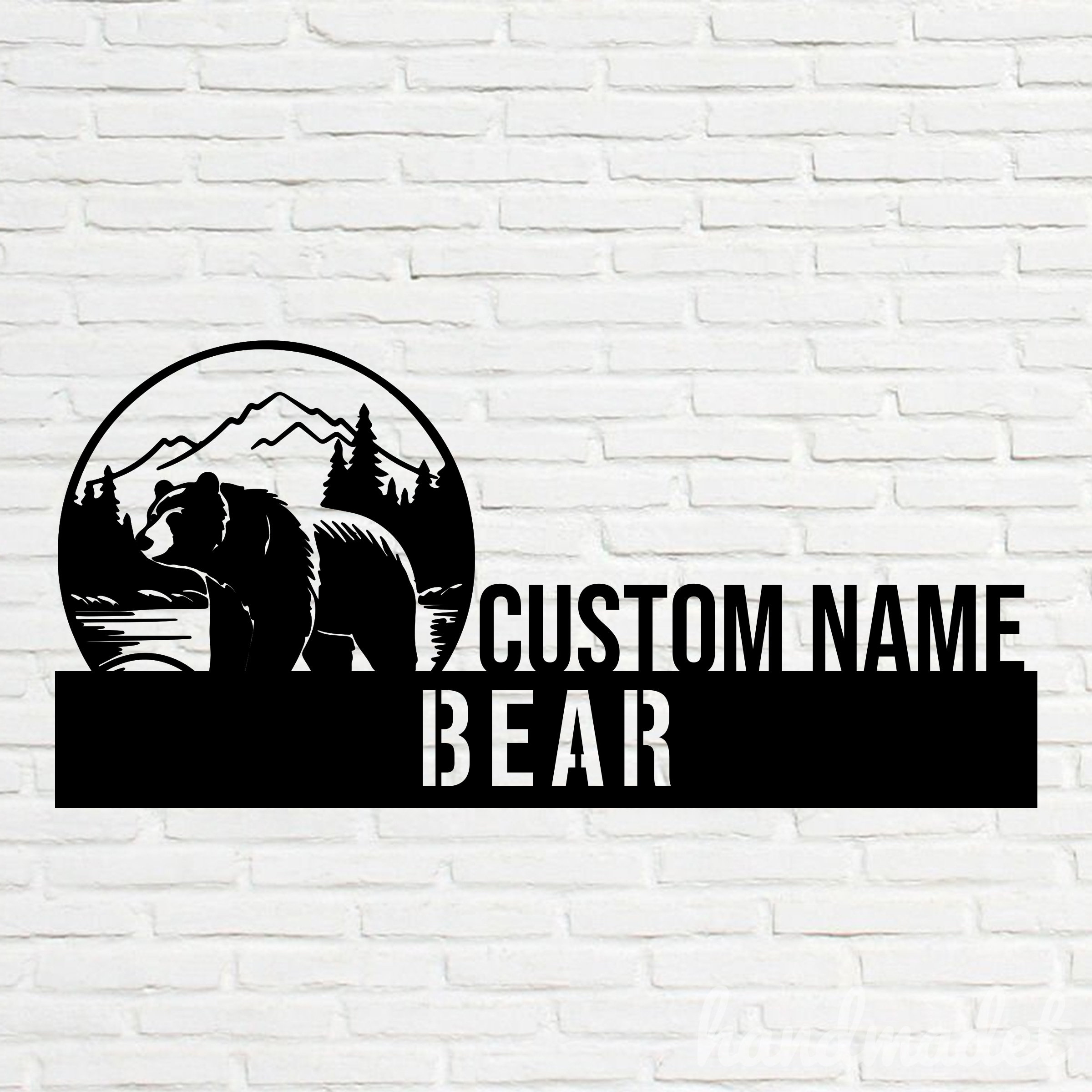 Custom Bear Desk Name Plate, Bear Animal Metal Nameplate for Desk, Desk ...