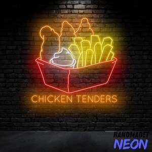 Chicken Tenders Neon Sign, Fried Chicken Led Sign, French Fried Led ...