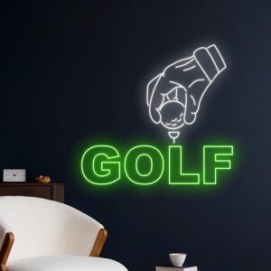 Golf Neon Sign, Golfer LED Light, Golfing LED Sign, Golf Ball Neon ...