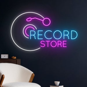 Record Store Led Sign, Recorder Neon Light, Disc Player Neon Sign ...