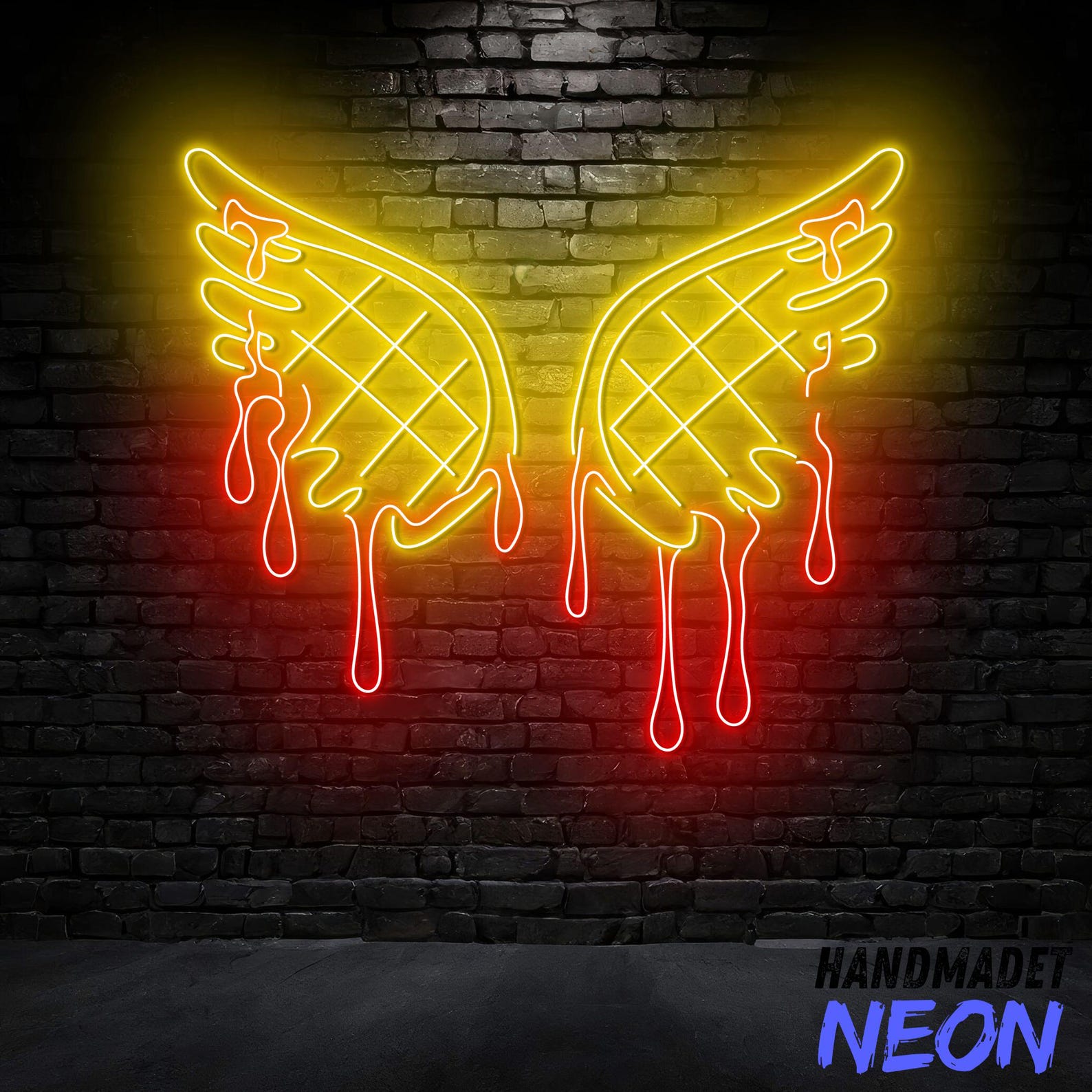 Waffle Wings Neon Sign, Waffle Led Sign, Waffle Cake Neon Light, Cake ...