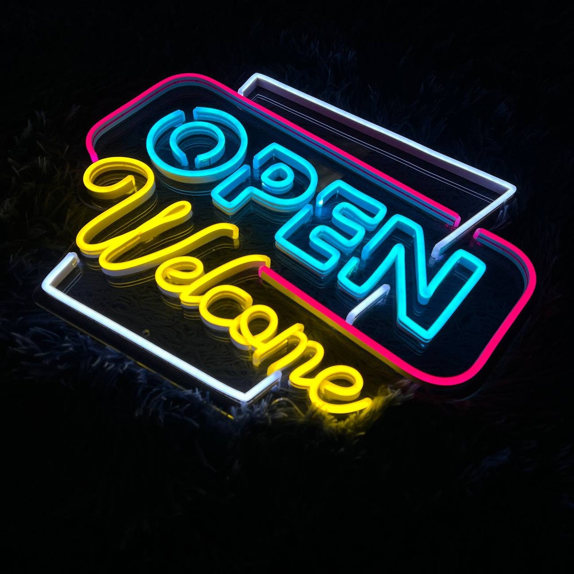 Welcome Open Led Sign Open Led Sign Wall Decor Bar Neon - Etsy
