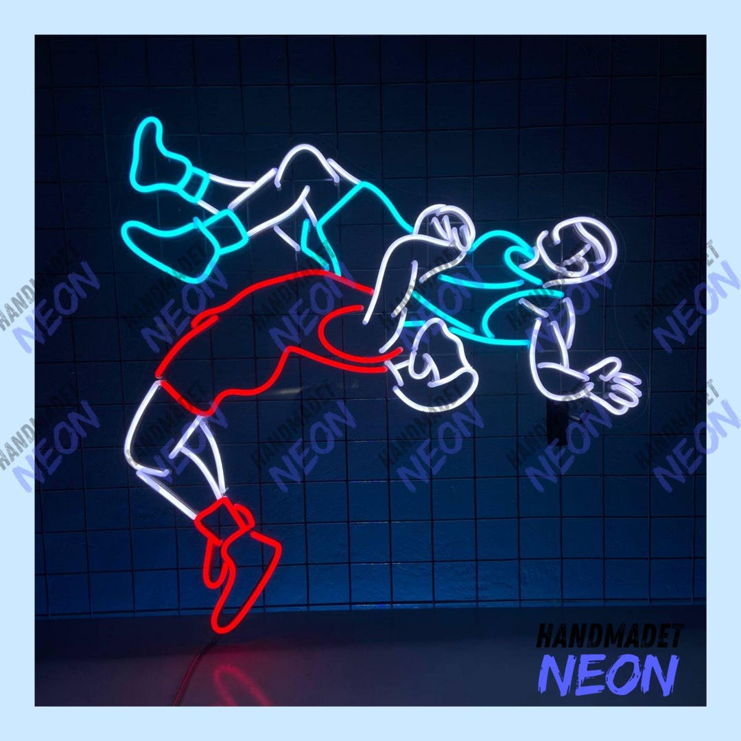 Wrestling Neon Sign, Wrestling Led Sign, Wrestling Led Light, Wrestling ...