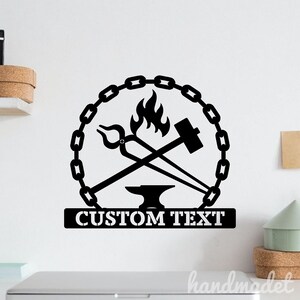 Custom Forge Name Metal Wall Art LED Light, Forge Metal Sign, Forge ...