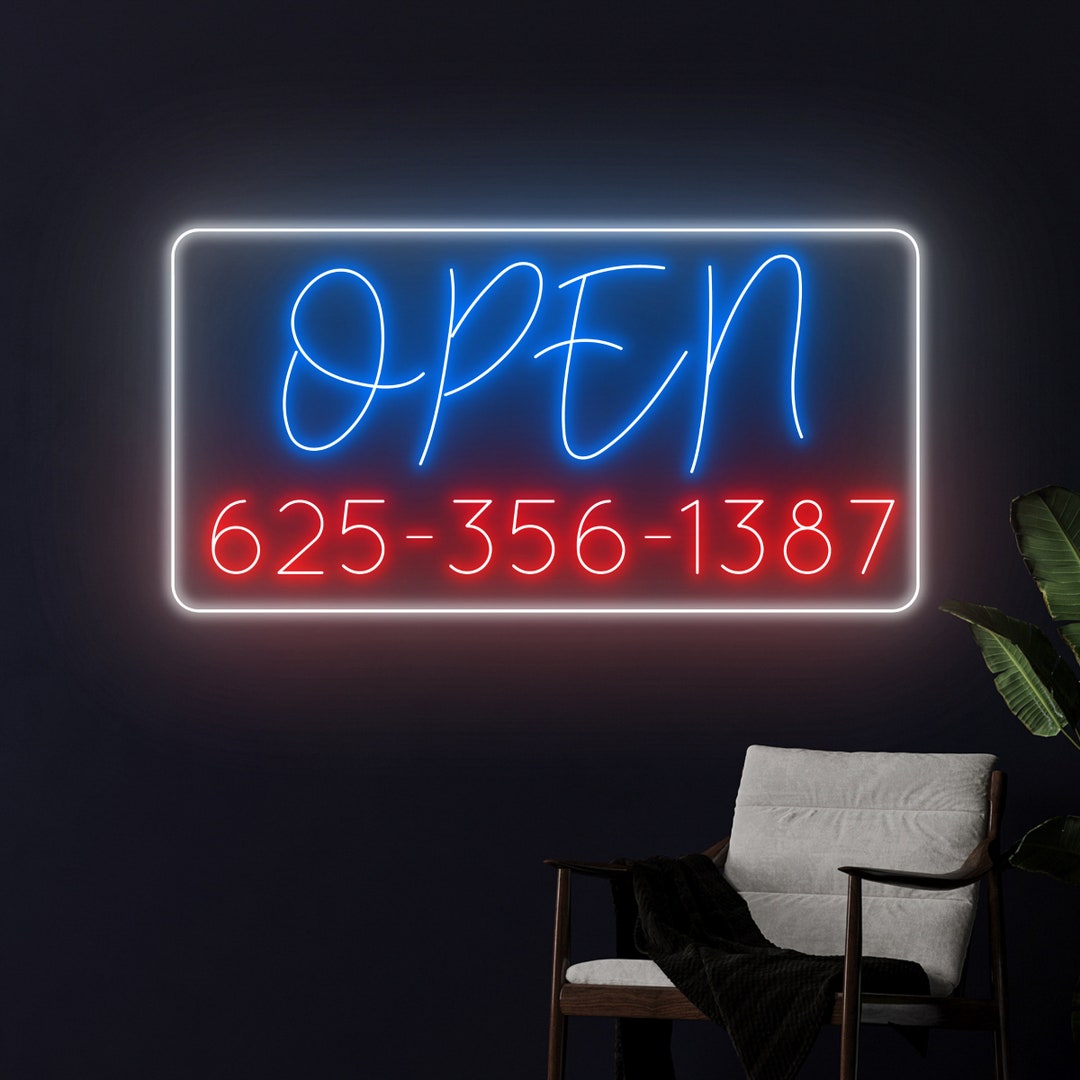 Open Shop Store Led Sign, Open Neon Sign, Open Led Light, Custom Text ...