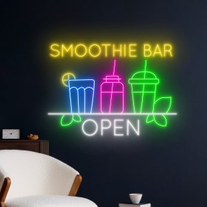 Smoothie Bar Open Neon Sign, Smoothie LED Light, Smoothie Fruit Neon ...