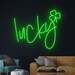 Lucky Neon Sign, Shamrock Neon Light, 3 Leaf Clover Led Light, St ...