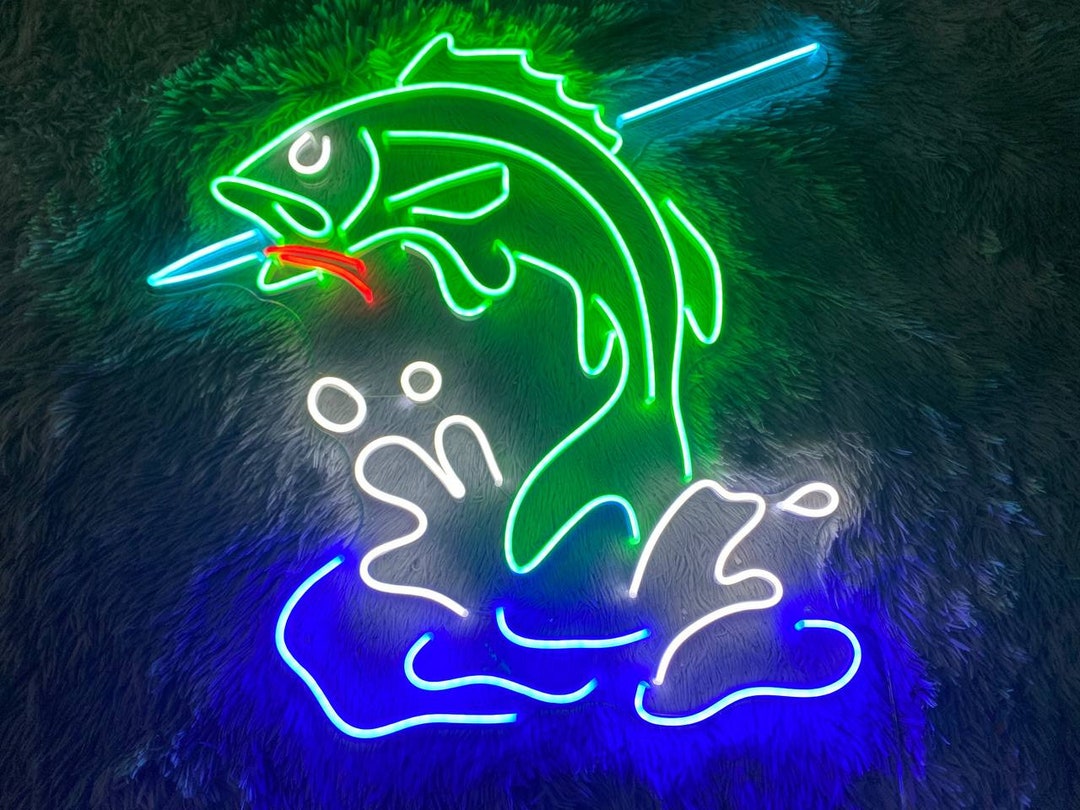 Fishing Led Sign, Fishing Neon Sign, Wall Decor, Go Fishing Neon Lights ...
