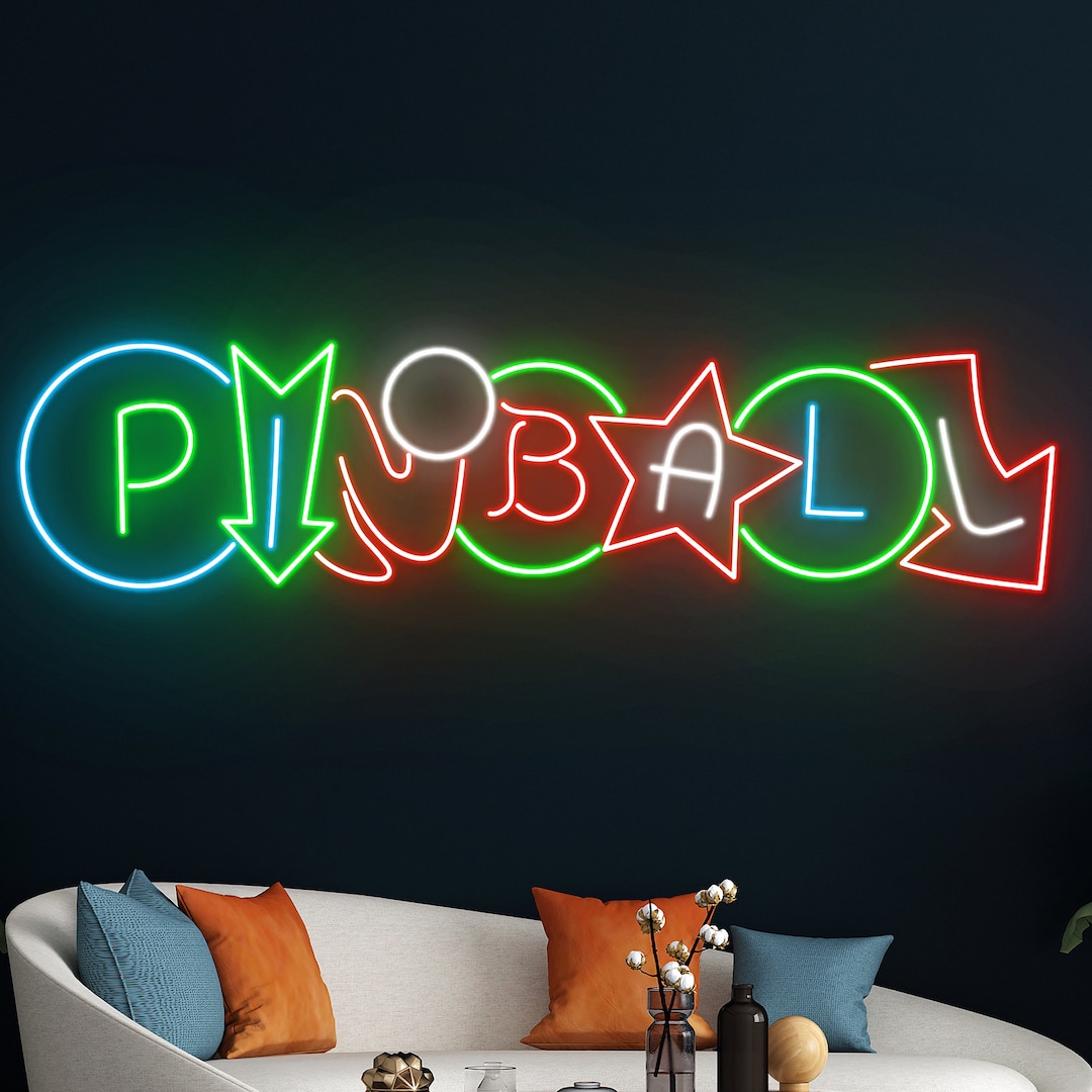Pinball Neon Sign, Pinball Led Light, Pinball Neon Light, Arcade Led ...
