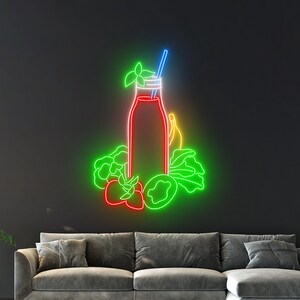 Detox Neon Sign, Juice Detox LED Light, Juice Fresh Fruit Neon Light ...