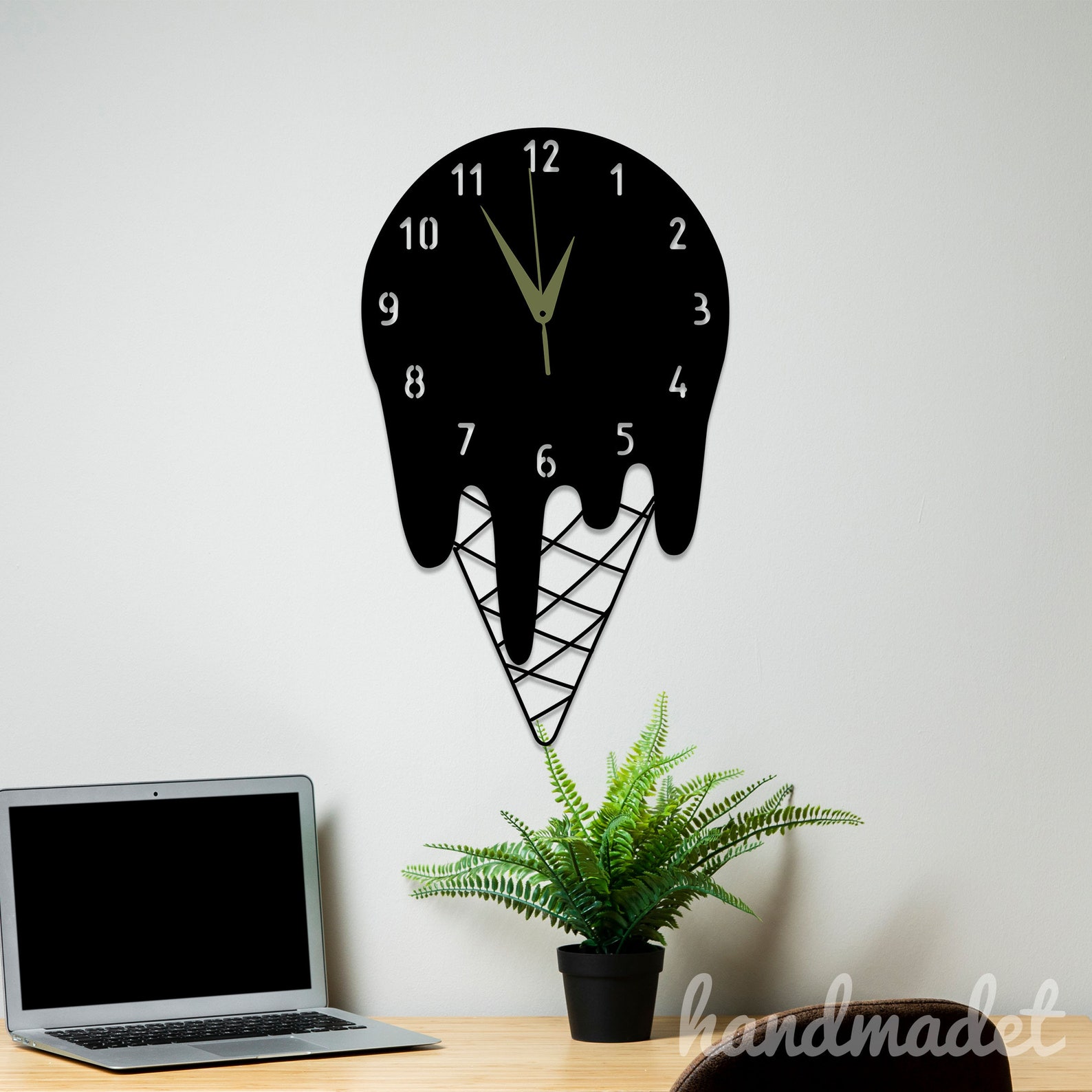 Custom Ice Cream Wall Clock Unique, Year Date Round Wall Clock, Text ...
