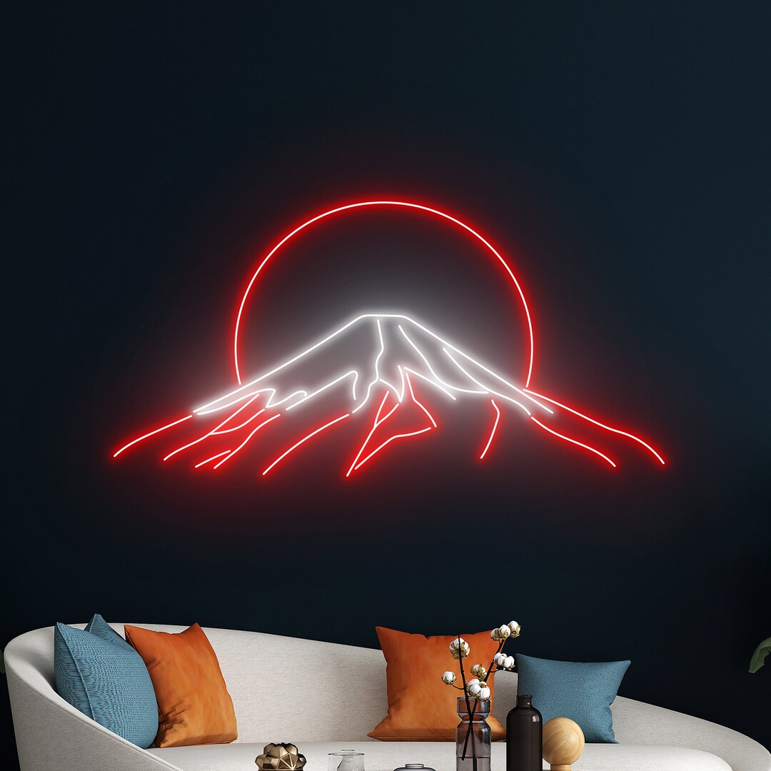 Fuji Mountain Led Sign, Moon Mountain Neon Sign, Fuji Mountain Neon ...