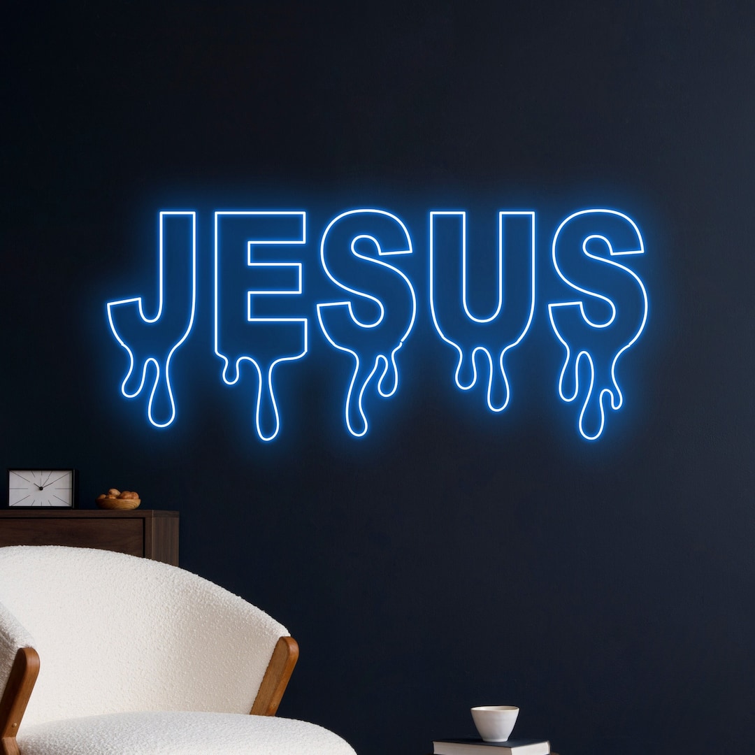 Dripping Jesus Neon Sign, Jesus LED Light, Jesus Led Sign, Christ Neon ...