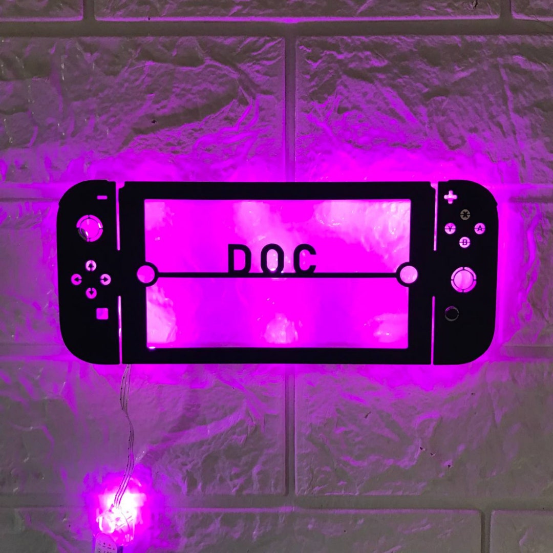 Personalized Video Game Metal Wall Art Led Light, Custom Game Player ...