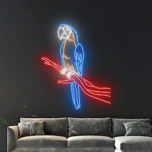 Blue Parrot Neon Sign, Blue Parrot LED Light, Parrot Neon Light, Blue ...