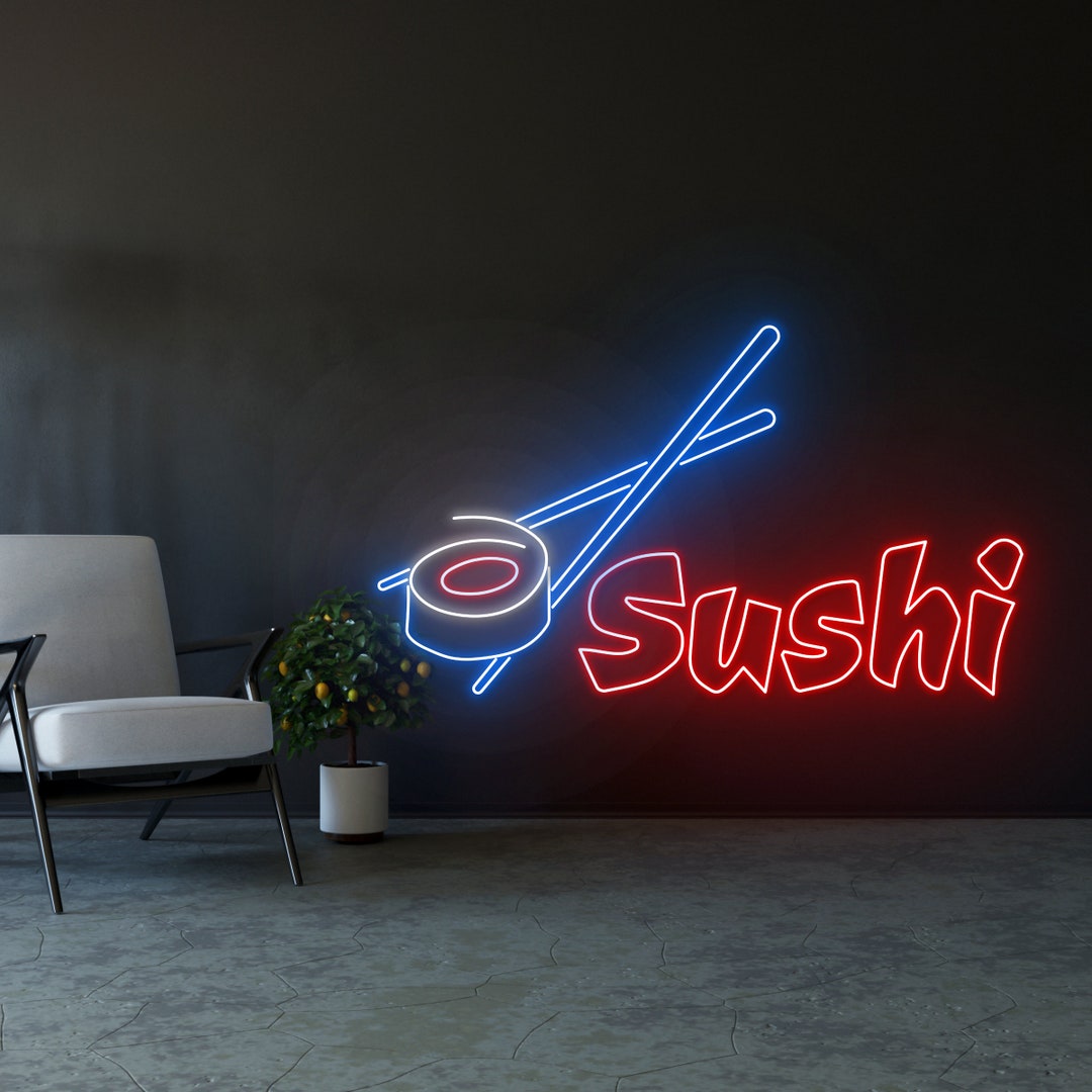Sushi Neon Sign, Sushi Neon Light, Sushi LED Light, Japanese Food LED ...
