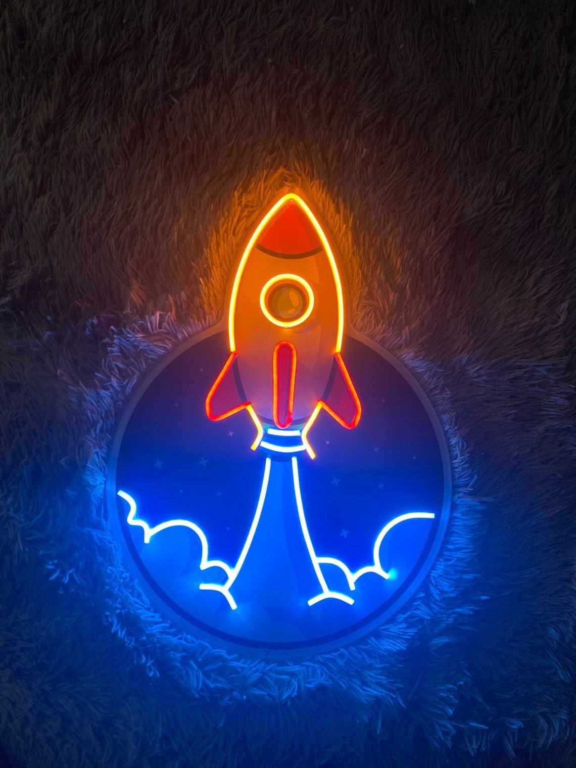 Spaceship Led Sign, Rocket Neon Sign, Wall Decor, Spaceship Art Sign ...