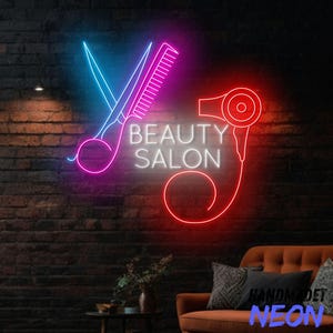 Beauty Salon Open Neon Sign, Hairdresser Led Sign, Hair Neon Light ...