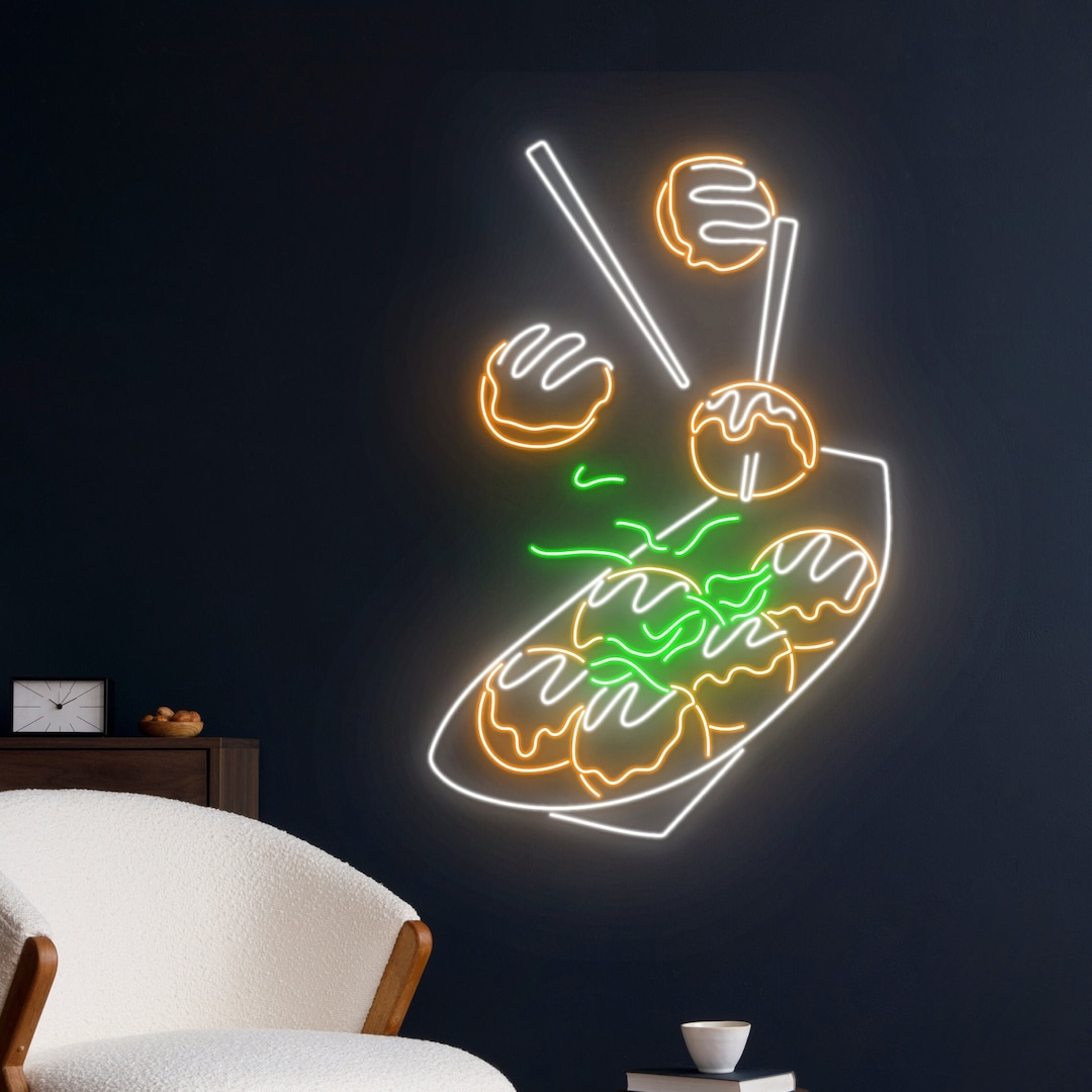 Takoyaki Neon Sign, Octopus Dumplings LED Sign, Takoyaki Neon Light ...